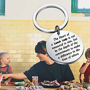 LQRI Lunch Lady Gift School Lunch Lady Appreciation Gift The Heart of a Lunch Lady is Not Measured in Size Thank You Gift for Lunch Lady Cooker Cafeteria Worker (sliver)