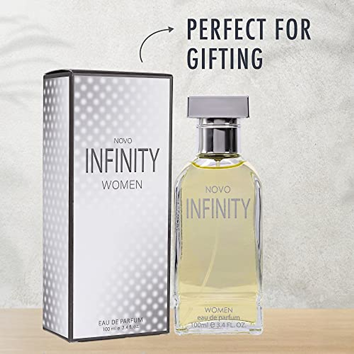 Novo Infinity for Women - 3.4 Fluid Ounce Eau De Parfum Spray for Women - Refreshing Mix of Citrus Floral & Musk Fragrances Smell Fresh All Day Long Lovely Gift for Women for All Occasions