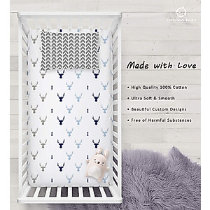 OptimaBaby Woodland Crib Sheets, Deer Fitted, 2 Count