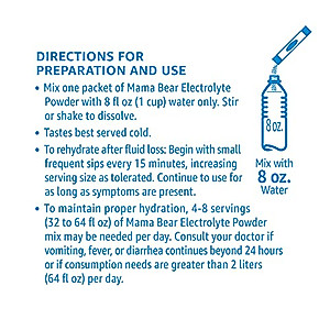 Amazon Brand - Mama Bear Electrolyte Powder Packets 0.3oz, Assorted Flavors, 8 Count