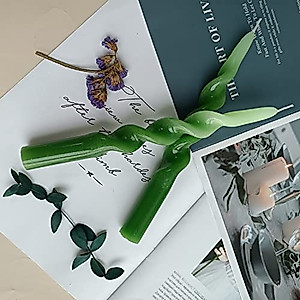 Spiral Taper Candle Dinner Candle Set 10 Inches Twisted Candlesticks 2 Color Handmade Dripless Candles Sticks for Wedding Celebration Anniversary Christmas Church