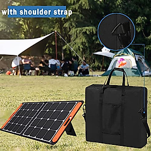 Rilime Solar Panel Storage Bag Compatible with Jackery Solar Panel 60 Watt,Solar Panel Bag Solar Panel Carrying Case with Pocket