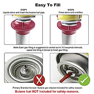 Sondiko Butane Torch PS400, Culinary Kitchen Torch Refillable Blow Torch Lighter with Safety Lock&Continuously Flame for Cooking, Creme Brulee, BBQ, DIY&Soldering(Butane Gas not Included)