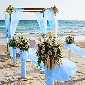 AMZLOKAE Chiffon Backdrop Curtains Baby Blue 29''x84'' Sheer Curtains 2 Panels Voile Window Curtains Tulle Backdrop Curtains for Party Light Blue Shower Curtains Chiffon Fabric for Wedding Arch