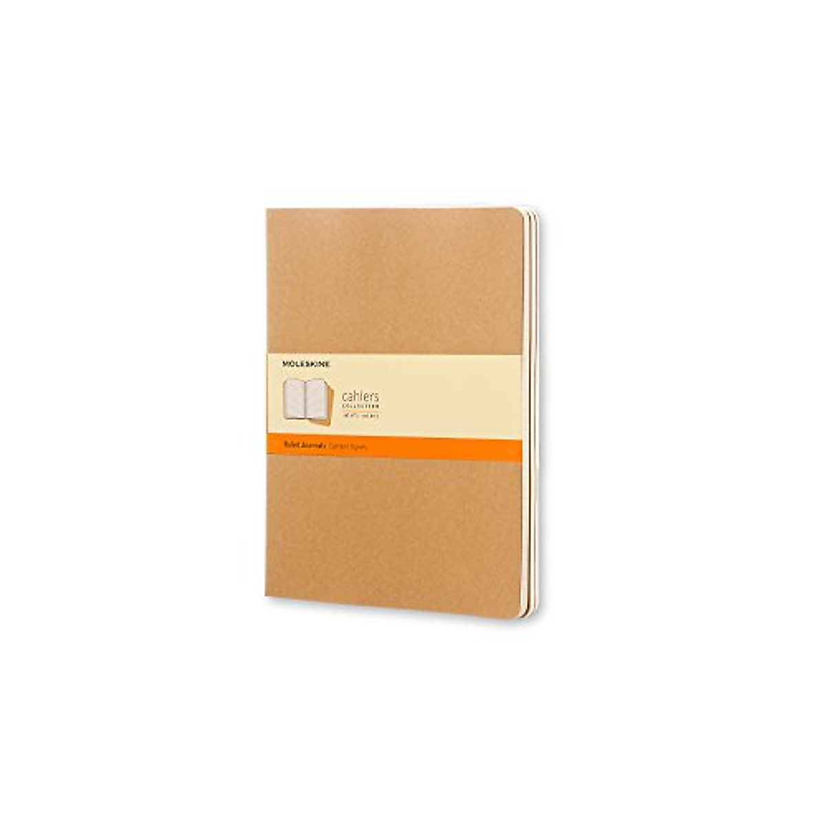 Moleskine Cahier Journal, Soft Cover, XL (7.5" x 9.5") Ruled/Lined, Kraft Brown, 120 Pages (Set of 3)