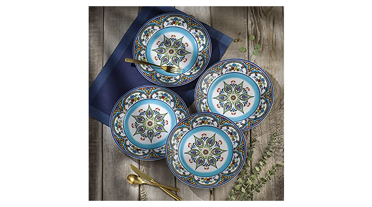 Euro Ceramica Zanzibar 16-Piece Dinnerware Set | Colorful & Durable ...