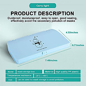 Mask case,Mask Storage Box,Portable dust-Proof and Anti-Pollution case,Can store 8-10 masks, Store Masks/Medicine/Stationery and Other small items for multiple purposes (product don‘t include Masks)
