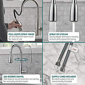 Peerless Westchester Single-Handle Kitchen Sink Faucet with Pull Down Sprayer, Oil-Rubbed Bronze P7923LF-OB