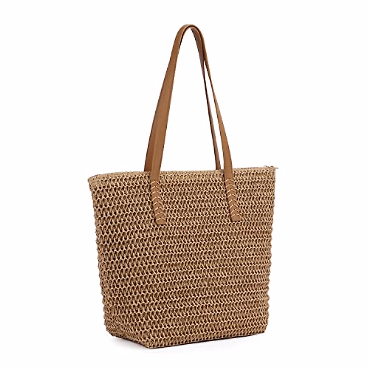 SUKUTU Women Summer Straw Bag Large Capacity Beach Tote Handbag Handmade Woven Vacation Shoulder Bag Purse