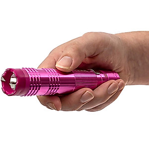 POLICE M12 Aluminum Stun Gun with LED Flashlight, Pink