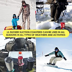 Lil Sucker Slogan Suction Ring Cup Holders, 4 Pack, Drink Secure Coasters, Non-Tipping, Anti-Spill Beverage Companions, Ideal for SUP's Boats Trucks RVs ATV's Vans Outdoor & Home