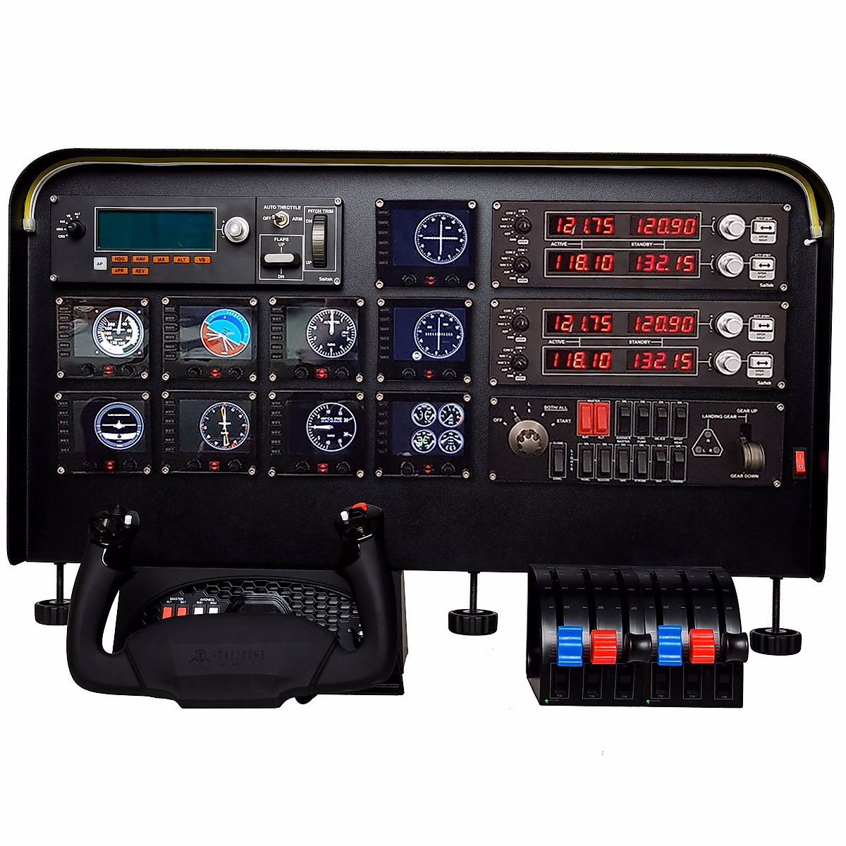 Meza Flight Simulator Cockpit ，wheel stand pro flight simulator cockpit Kit - Pre-Cut Flight Sim Mounting Set - Compatible with Logitech, Saitek & Honeycomb Yokes, Throttle Panels