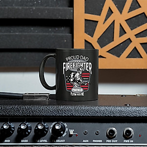 Gift for Proud Fireman Dad Fun Fireplay 11oz 15oz Black Coffee Mug