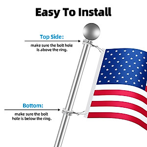 Anovo Flag Pole Rings, Flagpole Rings Aluminum Alloy 360° Rotating Anti Wrap Flag Mounting Spinning Ring Clips for 0.75-1.02 Inch Diameter Flagpole(1 Inch -Pack of 2, Matte Silver)