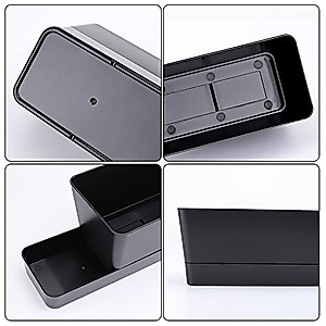 GREANER Black Rectangle Window Boxes, 3 Pack 12x3.8 Inch Herb Planters with Tray, Indoor Succulent Cactus Mint Plastic Pot for Windowsill, Garden Balcony, Office Outdoor Decoration