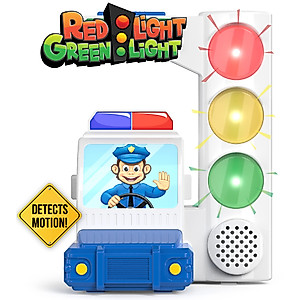 Red Light Green Light Game with Motion Sensing | 1+ Players | Gift for Kids & Toddlers Ages 3, 4-8+, 5, 6, 7+ Year Olds | Family Birthday Party Game | Camping, Travel, Indoor, Outdoor, Outside Toy