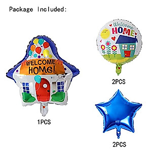 ALY 5PCS Welcome Home House Foil Balloons for Kids Birthday Baby Shower Party Decorations