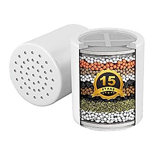 2PCS Shower Filter Replacement Cartridge for Aqua Bliss SF100 SF220,15 Stage Shower Filter for Hard Water Chlorine Reducing Shower Water Head Filter Cartridge,High Output Revitalizing Shower Filter