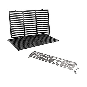 Uniflasy 17.5 Inch 7638 Cooking Grates and 7641 Multifunctional Warming Rack for Weber Spirit and Spirit II 300 Series,Spirit E/S 310 E/S 320, E/S 330 SP-320 Gas Grills,Replacements for Weber 7639