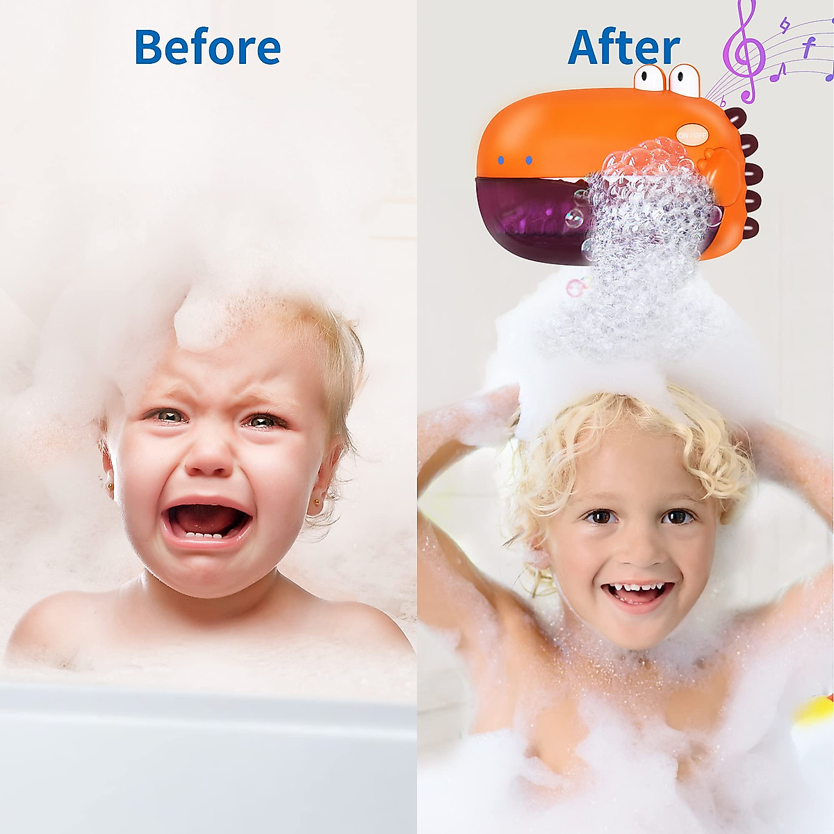 Grechi Dinosaur Bath Toys,Baby Bath Toys for The Baby Bathtub,Toddler Bath Toys Automatic Bubble Machine,Plays 12 Children’s Songs,Bath Bathtub Toys Makes Gifts for Toddlers Age 18m+ Girl Boy