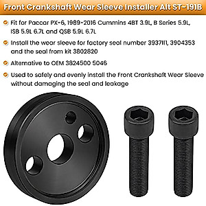 Front+Rear Crankshaft Seal Remover & Installer With Wear Sleeve Installer Tool Set For Cummins 3.9L 5.9L 6.7L 1989-2016 Replace 1338 3824498 5046 3824500 3164660 ST-224C 3824078 5395259 2063800090