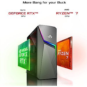 ASUS ROG Strix GL10DH-RH752 Gaming Desktop Computer, AMD Ryzen 7 3700X 3.60GHz, 8GB RAM, 1TB SSD + 1TB HDD, NVIDIA GeForce GTX 1650 4GB, Windows 10 Home