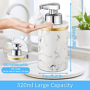 Automatic Soap Dispenser-Foaming Hand Soap Dispenser-Rechargeable Electric Automatic Soap Dispenser Touchless-Foam Hand Touchless Soap Dispenser for Bathroom,Kitchen(11oz/320ml)
