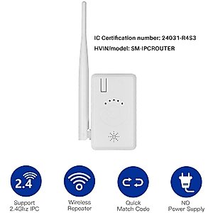 WiFi Range Extender for SMONET Wireless Security Camera System, No Power Supply