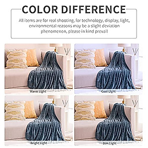 RECYCO Throw Blanket Soft Cozy Chenille Throw Blanket with Fringe Tassel for Couch Sofa Chair Bed Living Room Gift (Dusty Blue, 50'' x 60'')