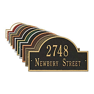 Whitehall™ Personalized Cast Metal Address Plaque with Arch Top. Made in the USA. BEWARE OF IMPORT IMITATIONS. Display Your Address and Street Name. Custom House Number Sign. Wall Mounted Sign.