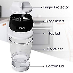 Fullstar Vegetable Spiralizer Vegetable Slicer - 4 in 1 Zucchini Spaghetti Maker Zoodle Maker Veggie Spiralizer Adjustable Handheld Spiralizer Zucchini Noodle Maker Zucchini Spiralizer with Container