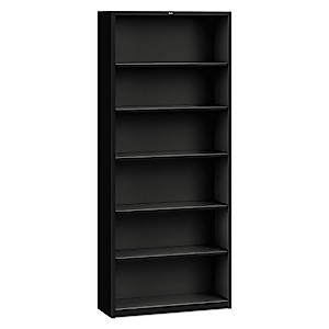 HON Brigade 6-Shelf Steel Standard Bookcase, 81.13-inch H x 34.5-inch W x 12.63-inch D, Black (S82ABCP)