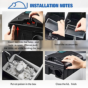 Qualirey 8 Pcs Rodent Bait Station with Key Rat Bait Station Traps Reusable Mouse Traps Smart Tamper Proof Cage House Heavy Duty Bait Boxes for Rodents Outdoor Rats Mice, Bait Not Included (Classic)