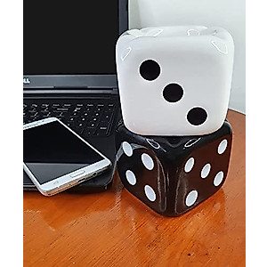 Jeuristic Ashtrays for Cigarettes Dice Ash Tray - Premium Ceramic Retro Cool Ashtrays Gifts for Smokers Home Ashtrays for Indoor Outdoor Patio Desktop Decor Unique Fancy Ashtray Cute Ashtray Black