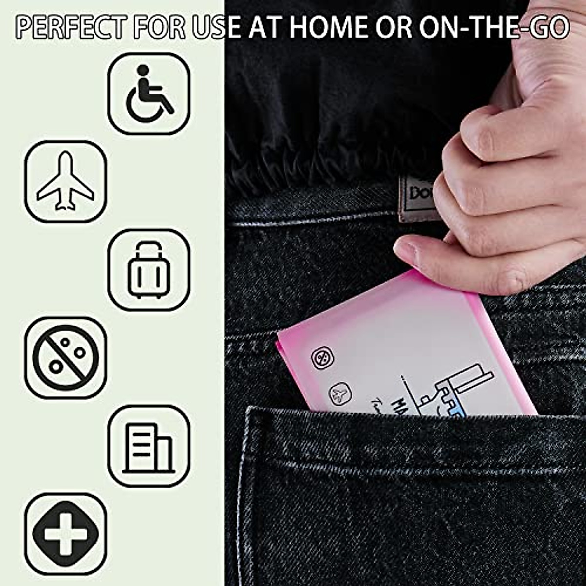 Ma Chérie Disposable Toilet Seat Cover 60 Pcs,Extra Large,Flushable,Travel and Pocket Size