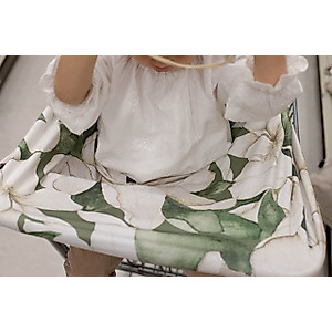 Pobi Baby Premium Multi-Use Cover - Nursing Cover, Baby Car Seat Covers, Shopping Cart, High Chair, and Breastfeeding Cover - Ultra-Soft, Stretchy, Floral Scarf for Baby and Mom (Zephyr Magnolia)