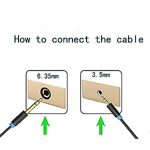EVNSIX Audio Instrument Cable - 5FT 1/8" Male to 1/4" Male Aux Jack TRS Stereo Audio Cable for iPhone, iPod,Guitar Laptop Amplifier Microphone/24K 15U Gold Plated PVC Infection Molding Shell