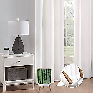 LGCZNWDFHTZ Small Trash Can with Lid for Bathroom Kitchen Office Diaper Deep Green Bamboo Forest Closeup Bedroom Garbage Trash Bin Dog Proof Waste Basket Cute Decorative