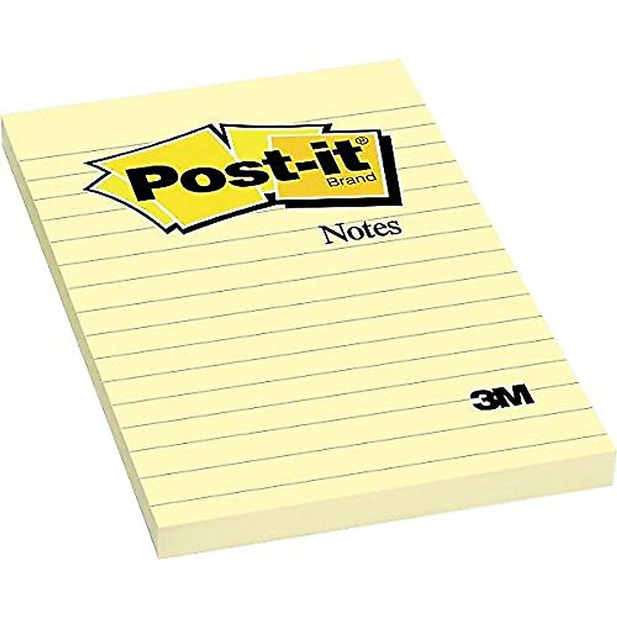 3M 660Yw Post-It Lined Notes, 4 X 6, 100 Sheets/Pad, Canary Yellow, 12/Pack