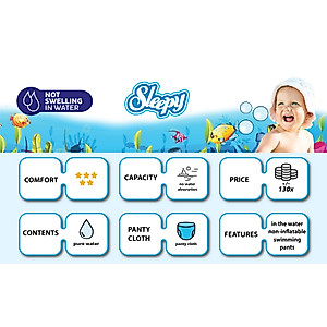 Swim Diapers, swim pants for Little Swimmers Size 5-6 (24-55 lbs, Count- 14 PCs), Disposable diaper for Splashers