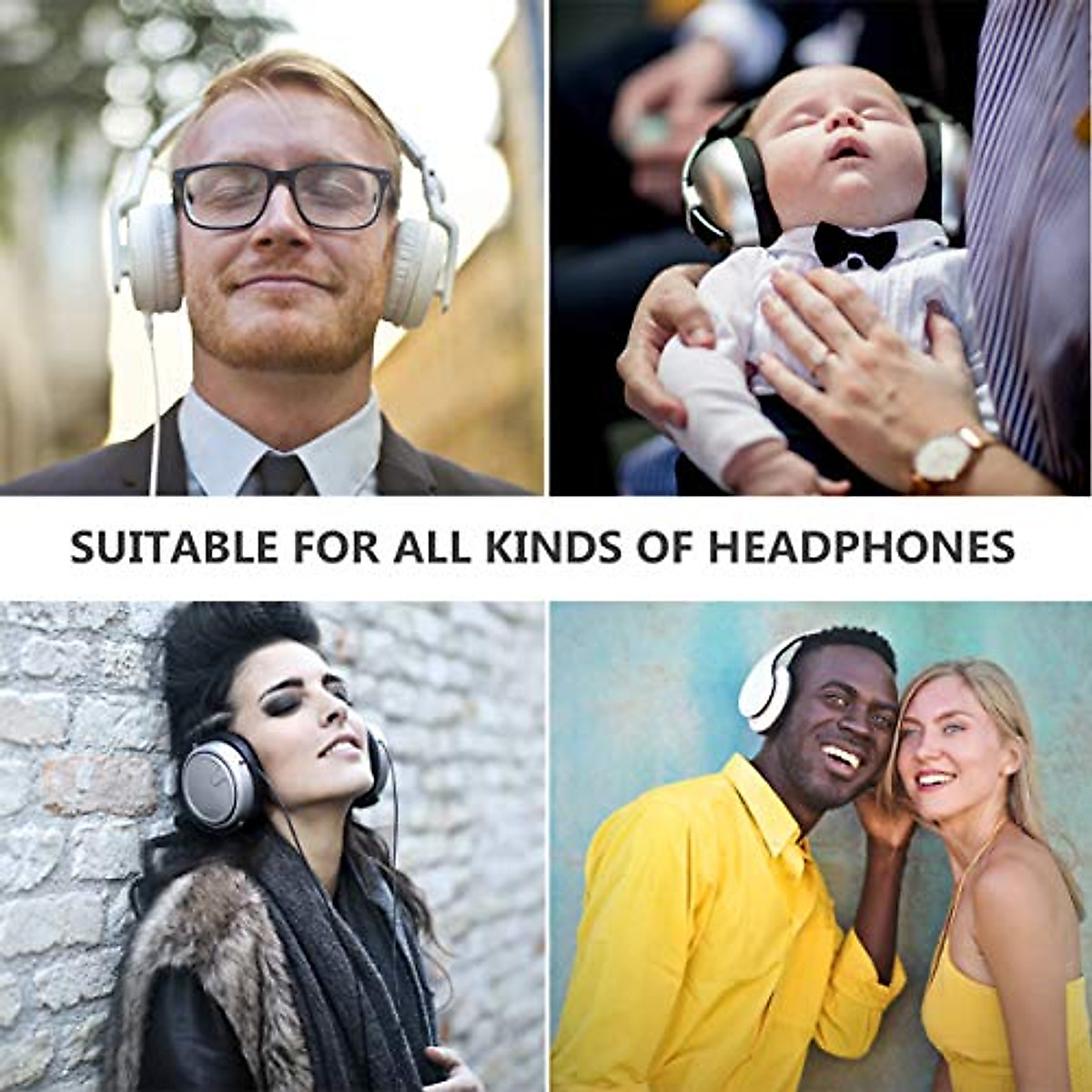 Healifty Headphone Covers 50pairs Sleeve Disposable Ear Most Stretchy Woven Nonwoven Headphones for Non- on Fit White Earpad Sweatproof Cover, Protector Earpads Covers Headphone of