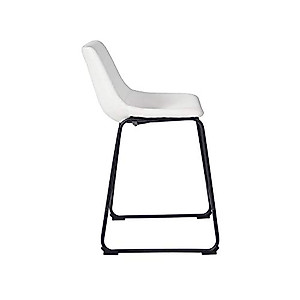 Signature Design by Ashley Centiar Urban Industrial 23.75" Counter Height Bucket Seat Barstool, 2 Count, White