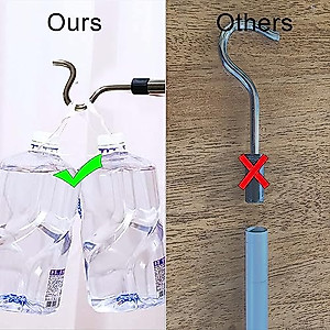 Frebuta Clothes Rack Hook Pole Sponge Handle Length 51 Inch.Hook Pole Rod To Get Clothes From High Places.Closet Clothes Hook Pole Be Used Shutters,Closet, Ceiling.Lightweight, Sturdy, Stainless Steel