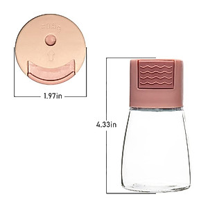 Salt And Pepper Shakers Precise Quantitative Push Type, Seasoning Bottle Dispenser Tank, 0.02oz Metering Salt Shaker Glass Metered Salt Dispenser (3 pcs-D)