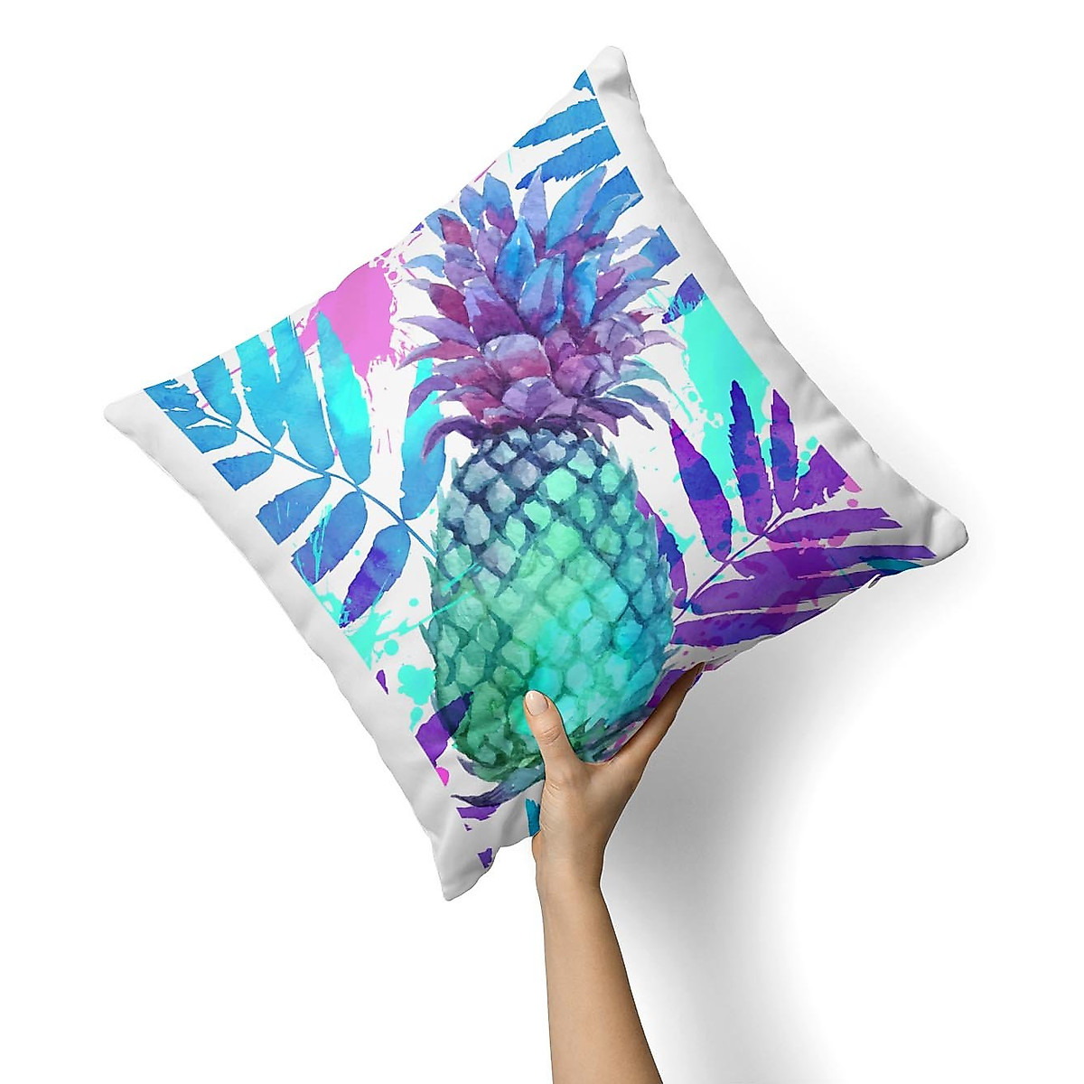iiRov Summer Design Ink-Fuzed Decorative Throw Pillow - Tropical Summer Pineapple v1