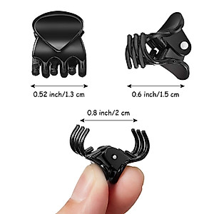 WILLBOND 100 Pieces Mini Hair Claw Clip Plastic Small Colorful Hair Clamps Clips Tiny No-slip Jaw Hair Clip with Box Container for Women Friends Styling Hair Accessories(Mixed Colors)