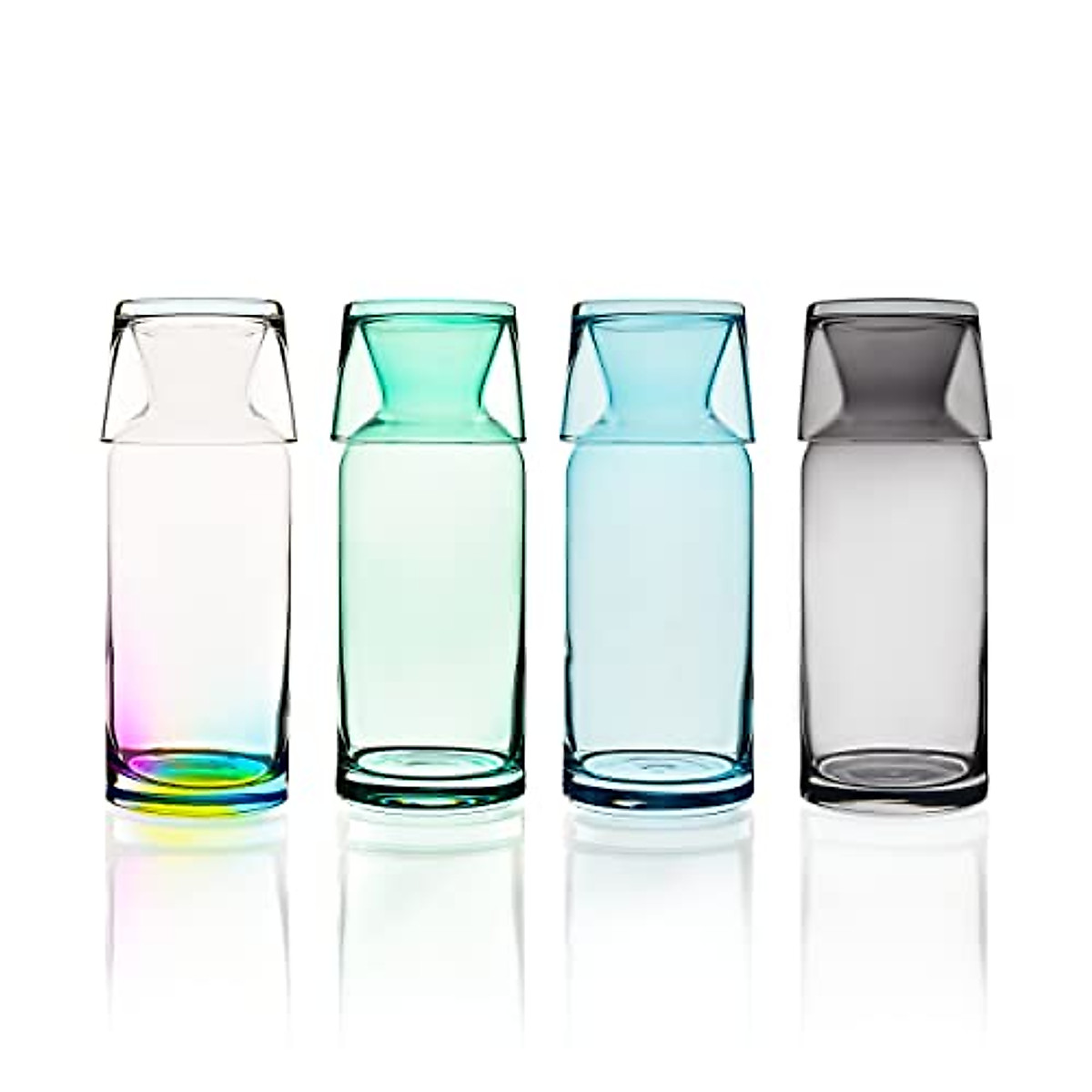 VOSS Living - Bedside Water Carafe and Glass Set, 23.6 Oz - Glass Water Pitcher - Nightstand Water Carafe and Glass - Mouthwash Decanter Set (Cobalt Blue)