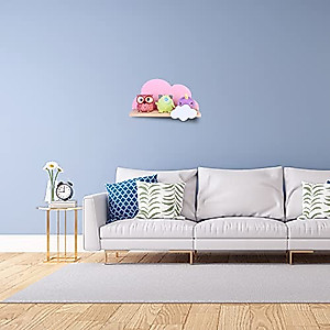 Haomian 2 Pcs Pink Cloud Shelves for Children’s Nursery Or Bedroom,Kids Nursery Room Shelves,Floating Bedroom Baby Book Shelf Storage Shelf, Cloud Floating Wooden Shelf Wall Decoration