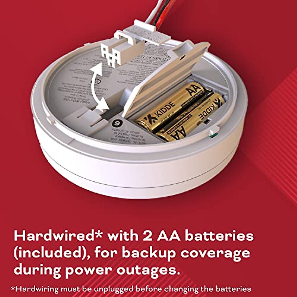 Kidde Hardwired Smoke & Carbon Monoxide Detector, Battery Backup, Interconnectable, LED Warning Light Indicators, 4 Pack & Smoke Detector, Hardwired Smoke Alarm with Battery Backup Included, Pack of 6