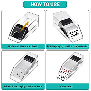 Honoson Blackjack Shoe and Discard Tray Clear Acrylic Blackjack Dealing Shoe Card Dispenser for Playing Cards Discard Holder Trays for Game Poker Accessories(4 Deck)